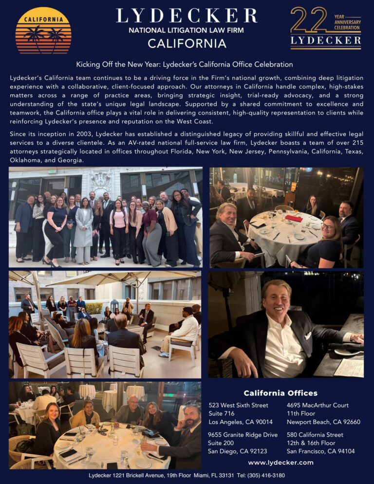 Kicking Off the New Year: Lydecker’s California Office Celebration ...